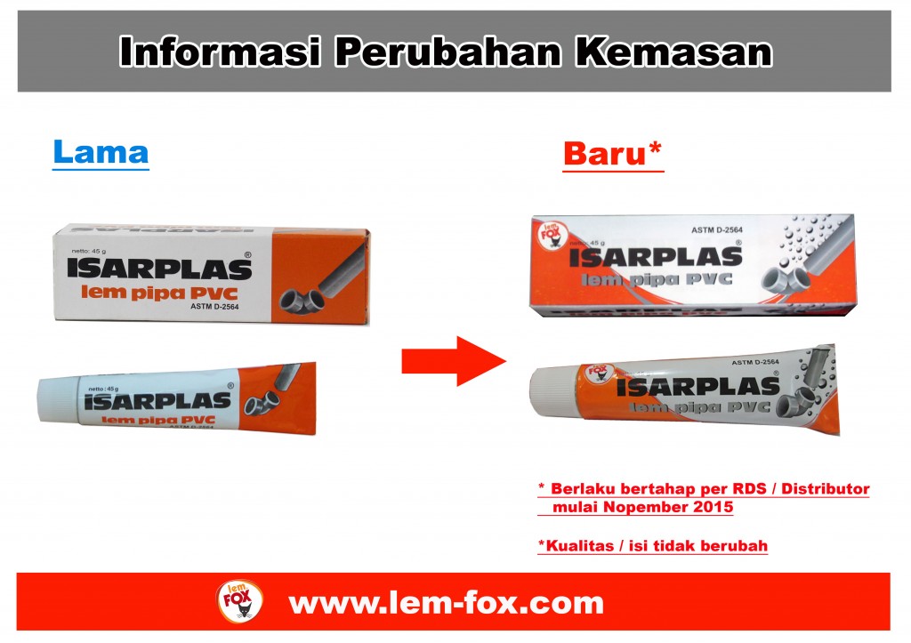 Perubahan Kemasan ISARPLAS TUBE 45 gram | PT. AICA INDRIA